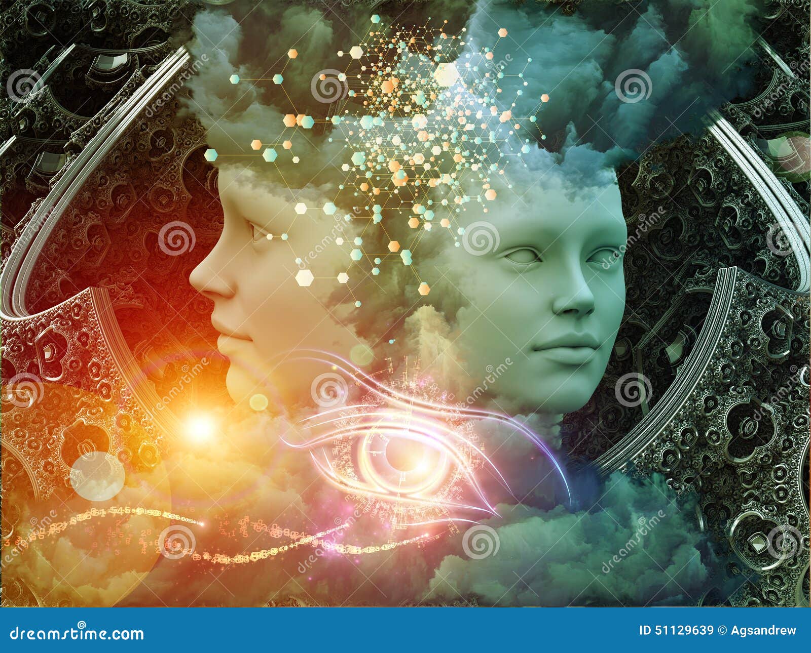 Realms of Dream stock illustration. Illustration of inspiration - 51129639