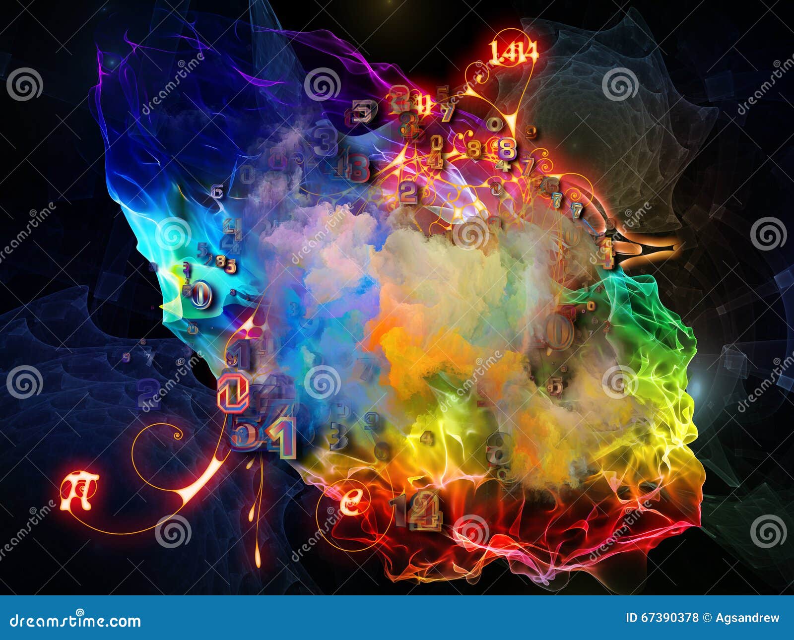 Realms of Math Visualization Stock Illustration - Illustration of ...