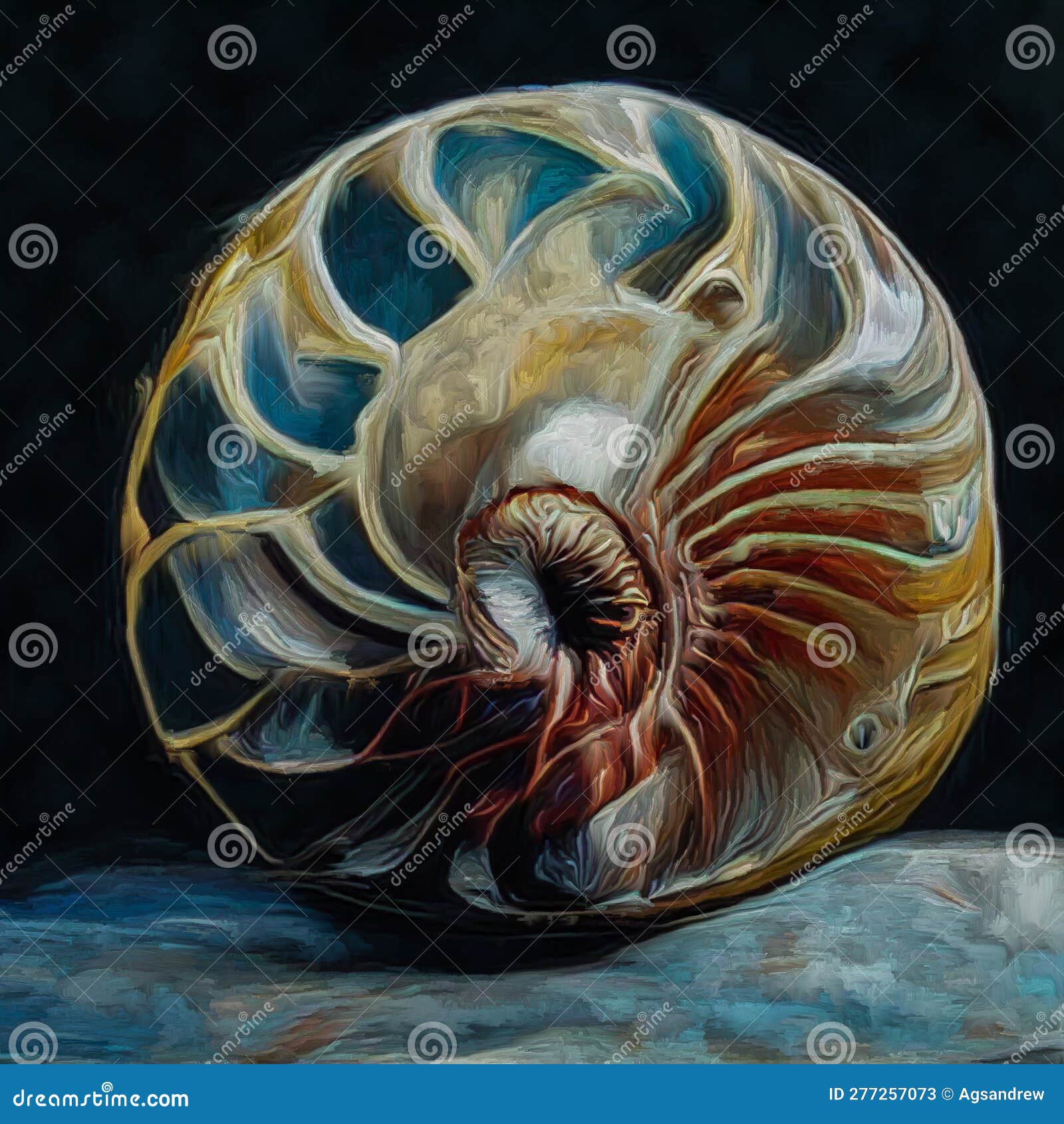 Realms of Nautilus stock illustration. Illustration of vortex - 277257073