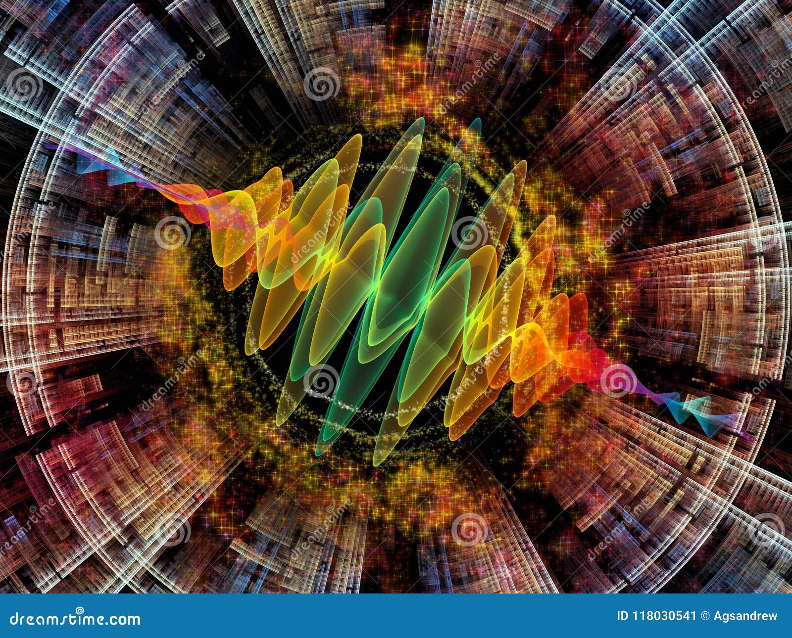 Realms of Radial Oscillation Stock Illustration - Illustration of ...