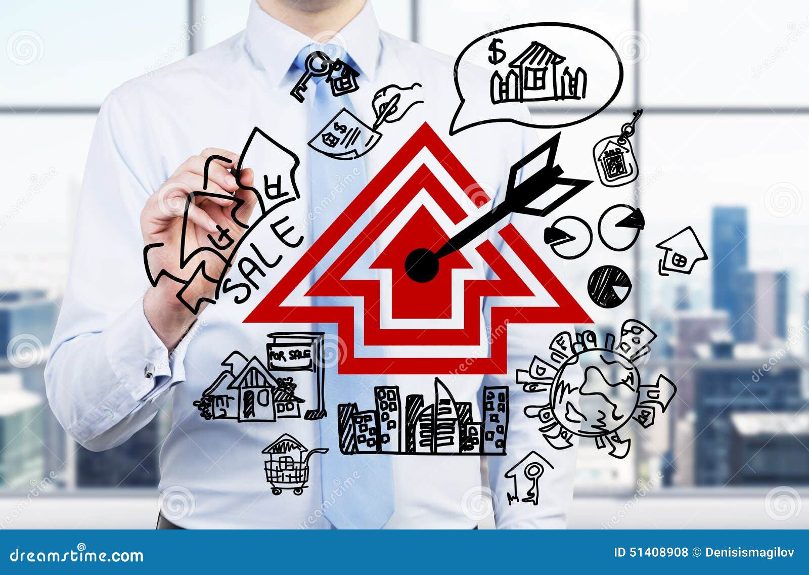 Realtor Drawing Real Estate Stock Photo - Image of banking, insurance ...