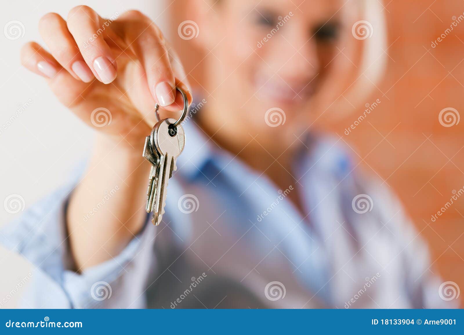 Realtor in Empty Apartment Giving Keys Stock Photo - Image of handing ...