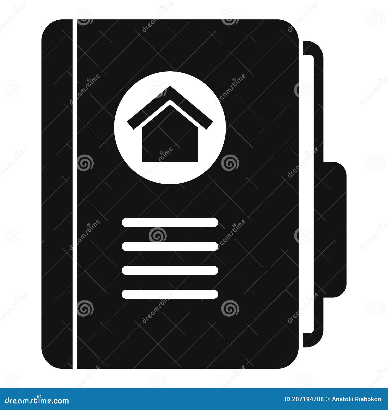 Realtor House Folder Icon, Simple Style Stock Illustration ...