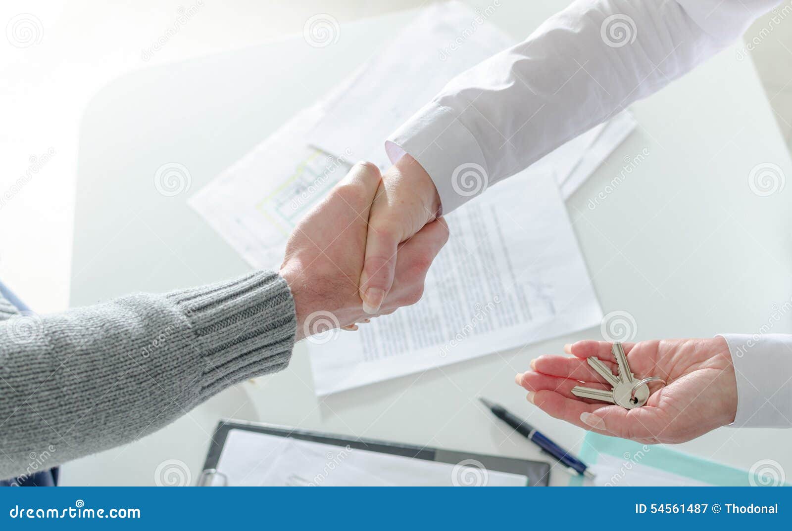 Realtor Shaking Hands with Her Client Stock Image - Image of purchase ...