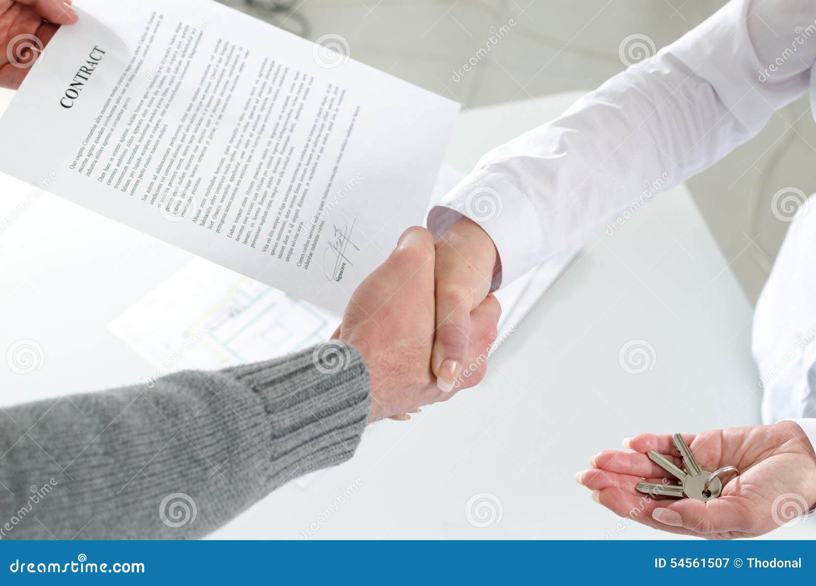 Realtor Shaking Hands with Her Client Stock Image - Image of sale ...