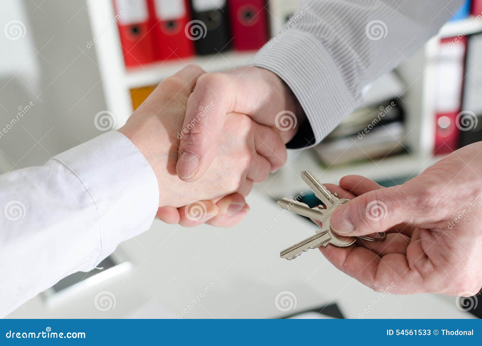 Realtor Shaking Hands with His Client Stock Image - Image of delivering ...