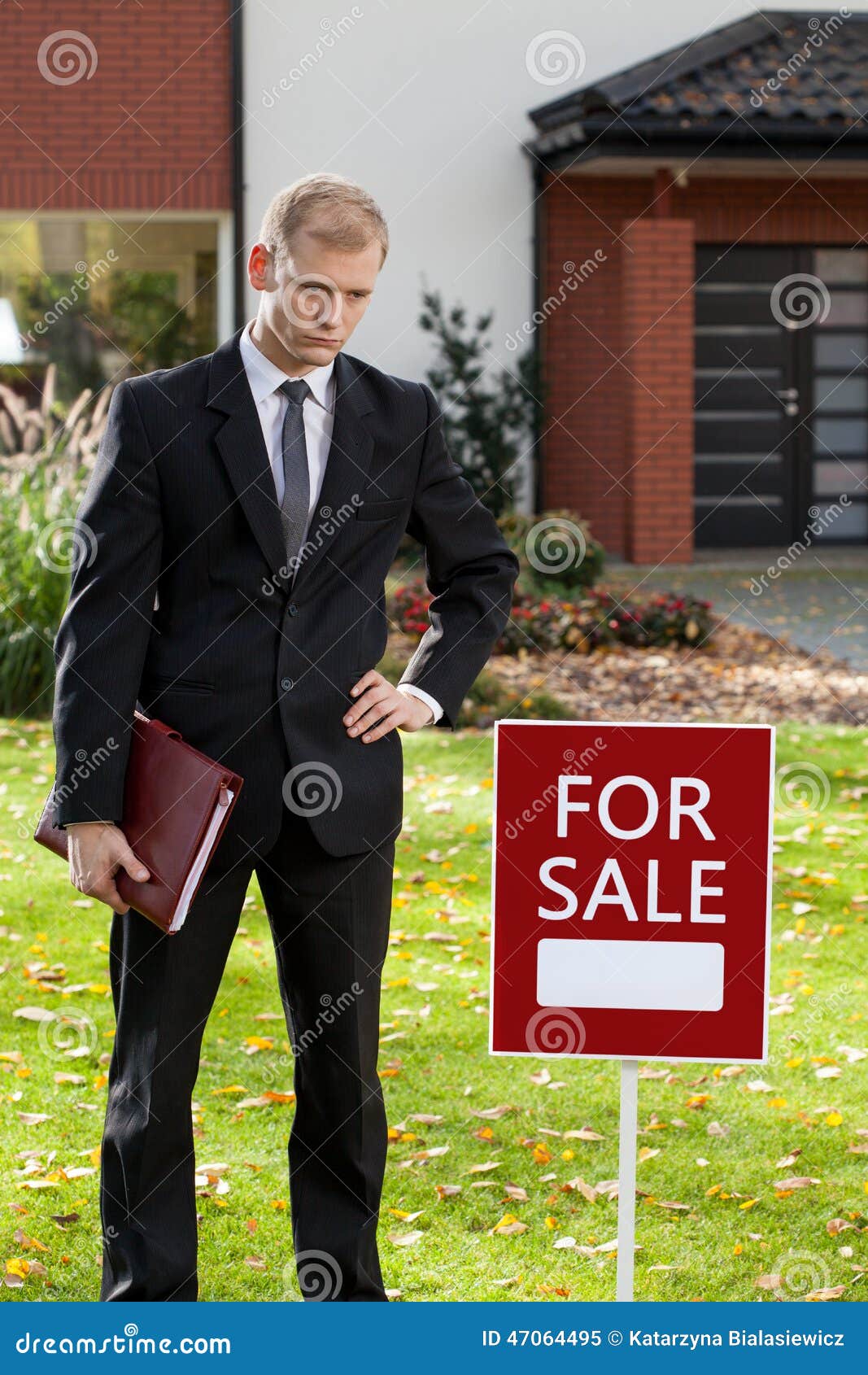 Realtor Standing in Front of House Stock Image - Image of ...