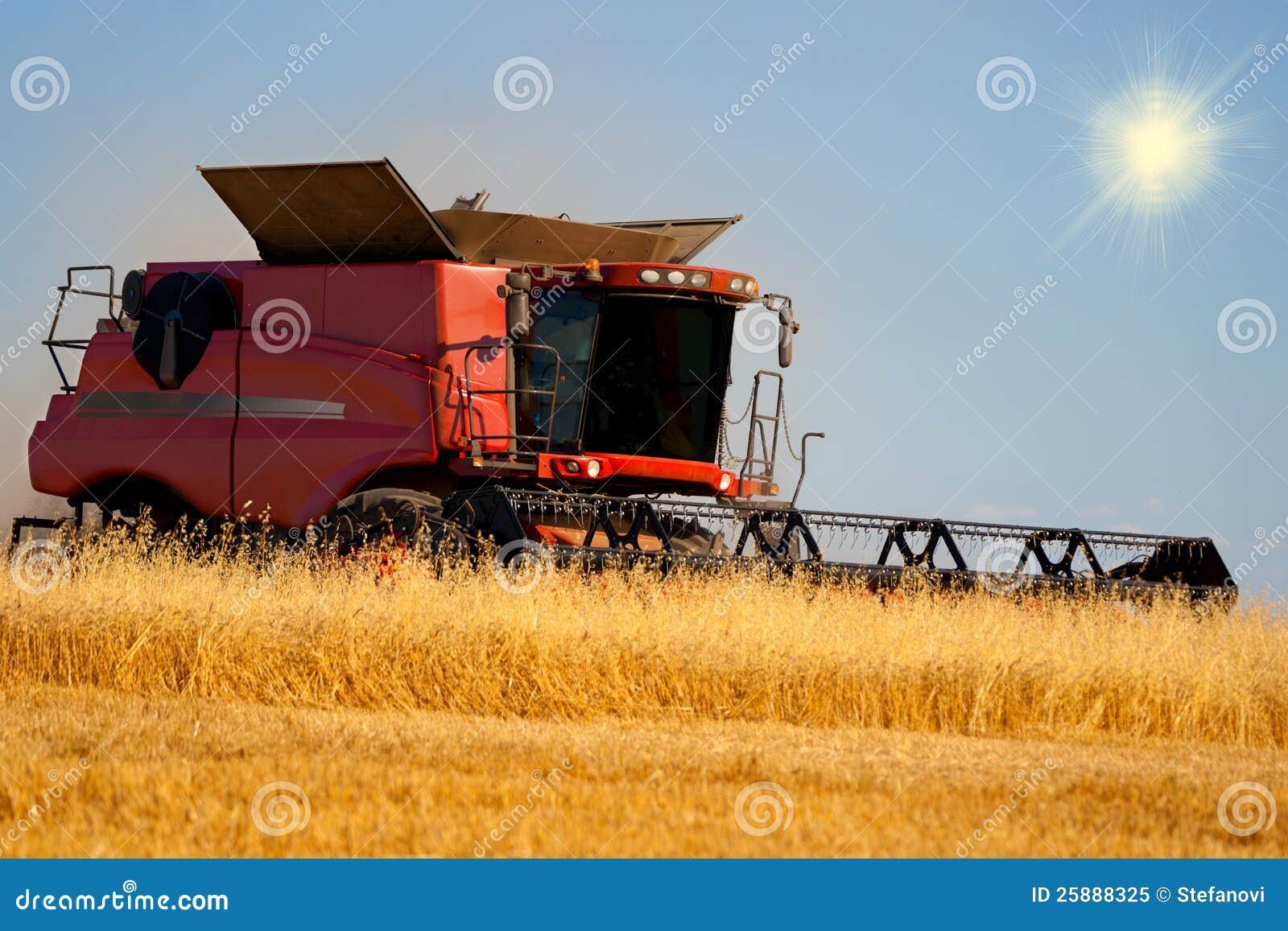 Reaping Machine or Harvester Combine Stock Image - Image of golden ...