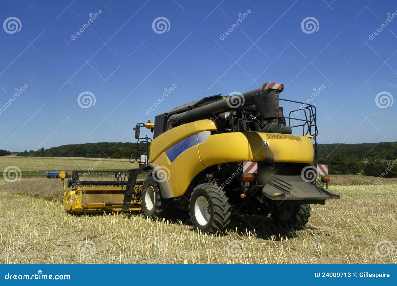 Reaping-machine Threshing-machine with Work Stock Image - Image of ...