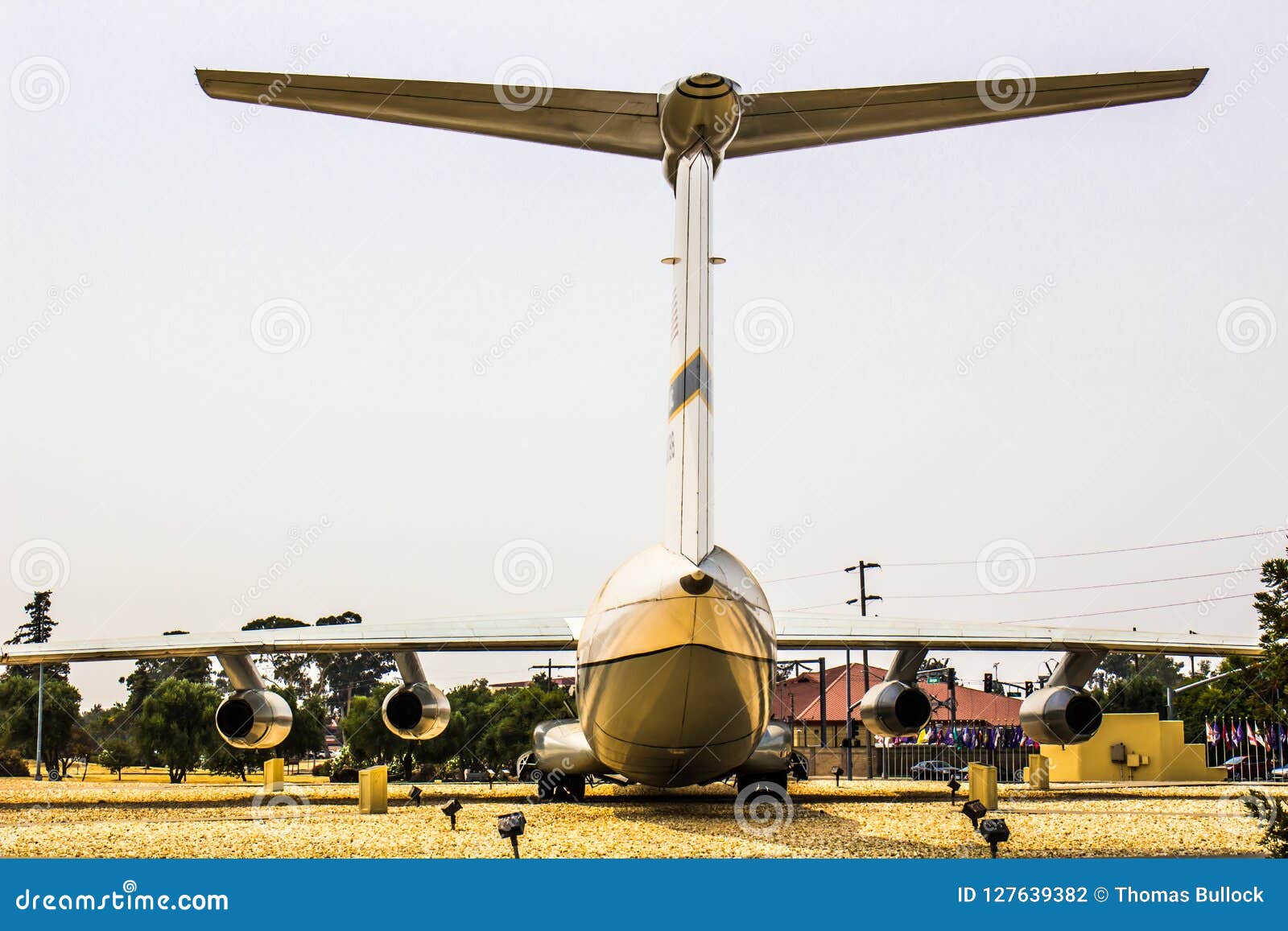 Rear of Airplane with Large Tail Section Stock Photo - Image of wings ...