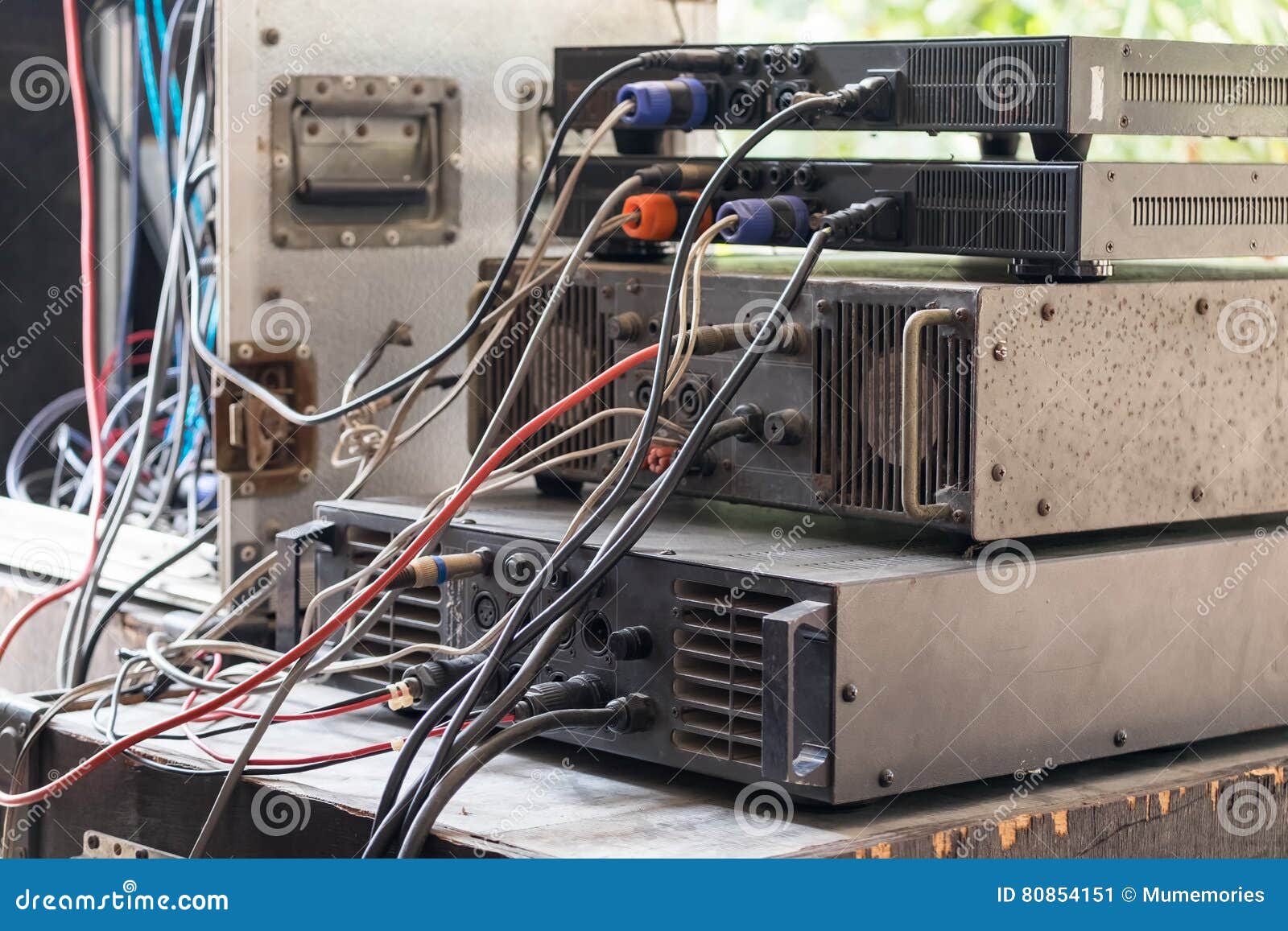 Rear Amplifier Switch Button and Wires Stock Image - Image of mixer ...