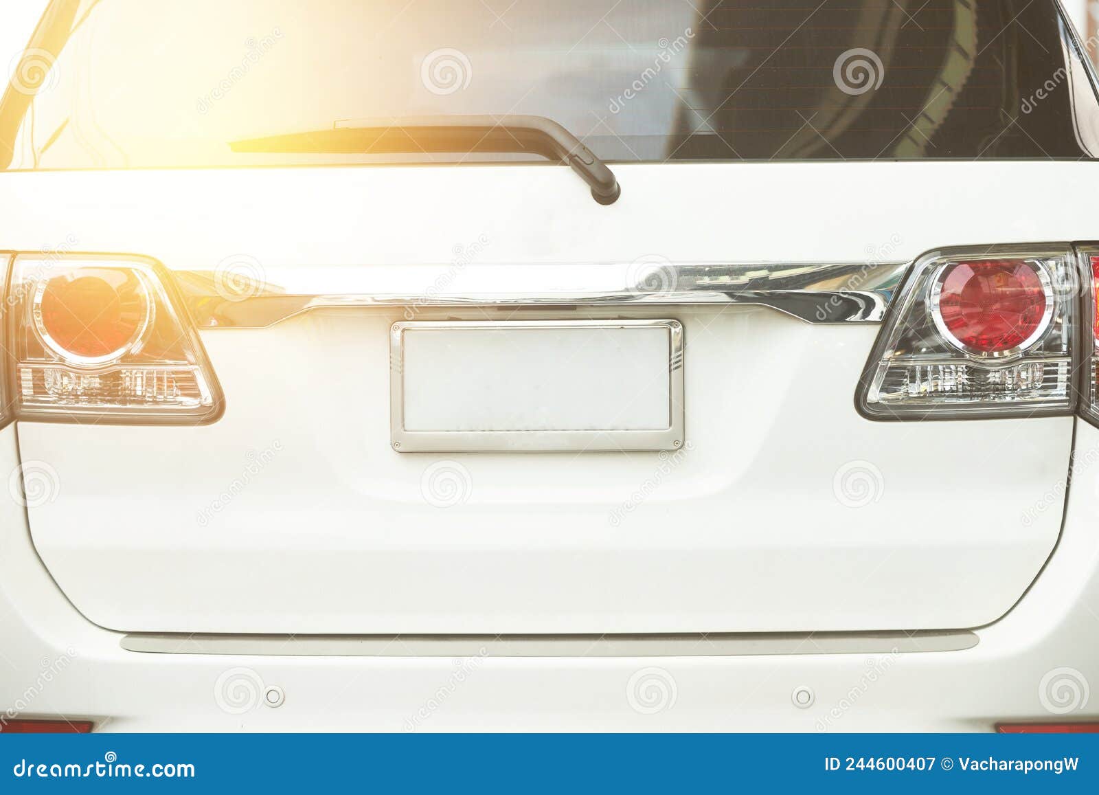 Rear Aspect or Back View of SUV Car in Day Time on Road Stock Image ...