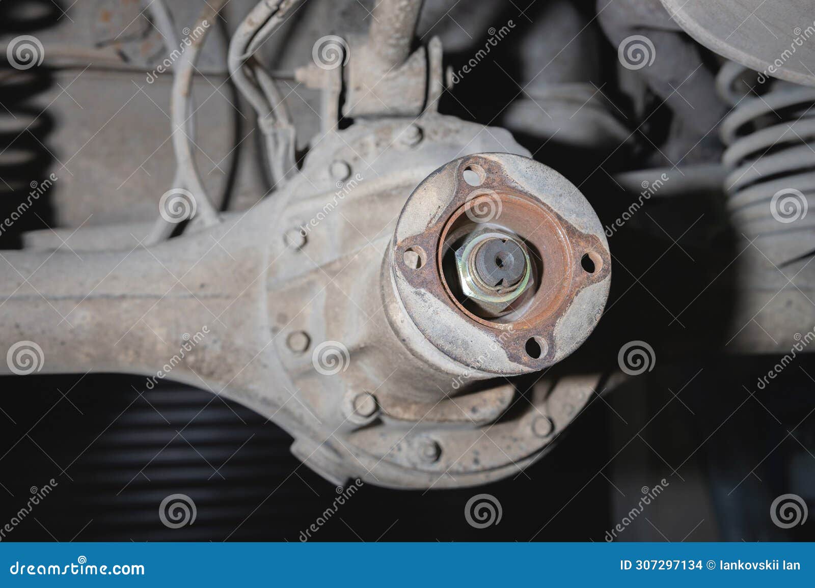 Rear Axle Reducer in a Car with a Rear-wheel Drive Engine. Stock Photo ...