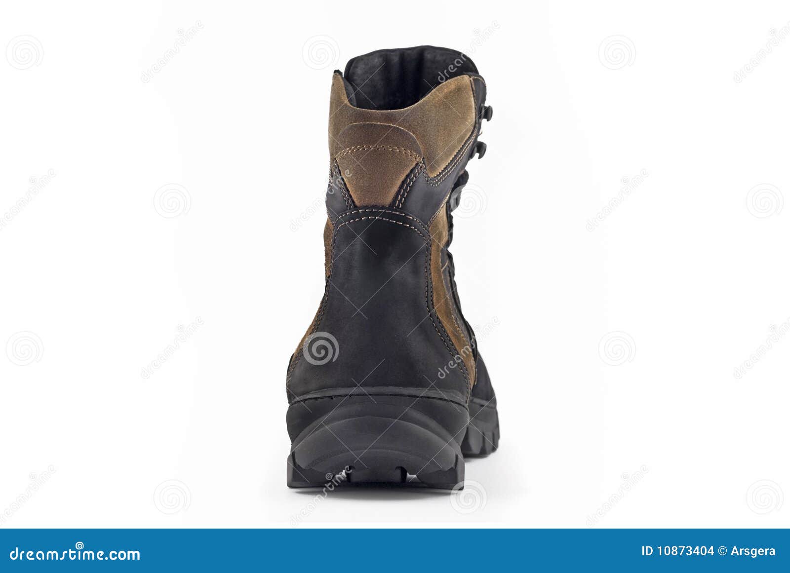 Rear Back View of Warm Leather Boot Stock Photo - Image of closeup ...