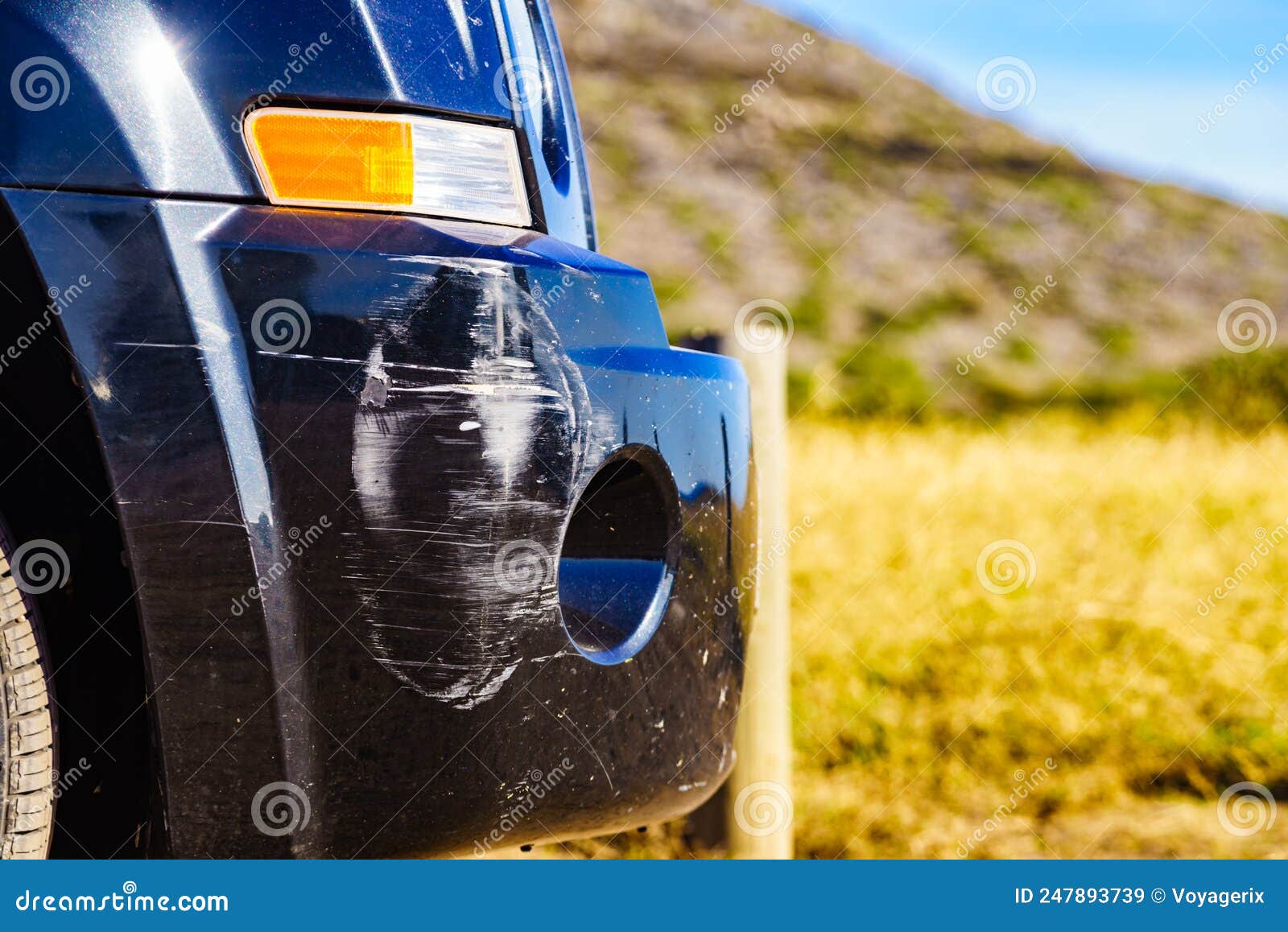 Rear Bumper of Black Car Get Damaged by Accident Stock Image - Image of ...
