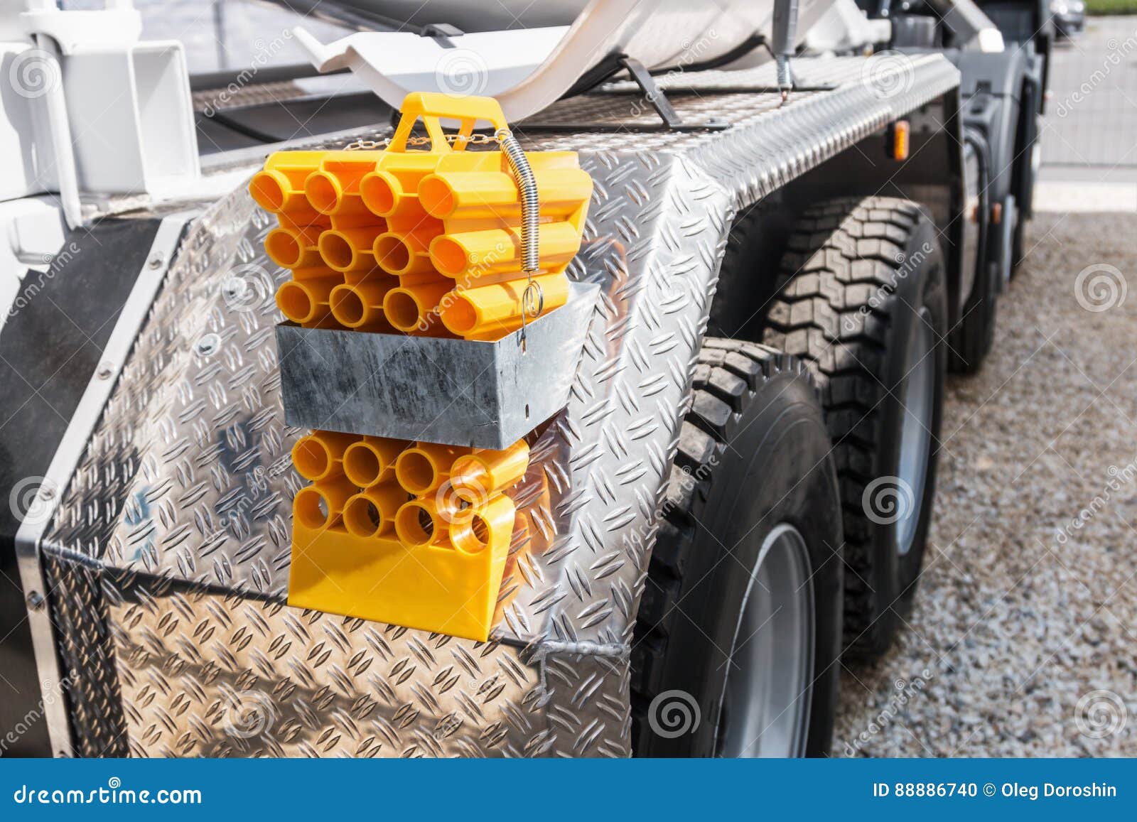 Rear Bumper of Construction Machine Stock Photo - Image of road, lights ...