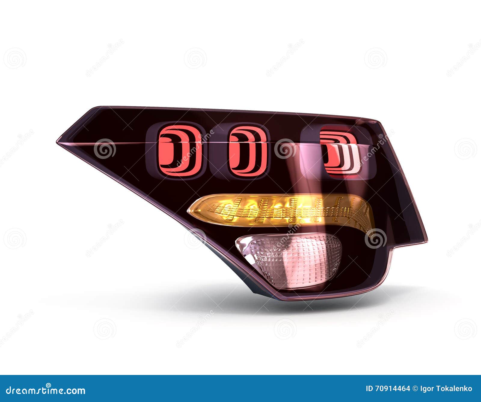 Rear Car Lights on White 3d Render Stock Illustration - Illustration of ...