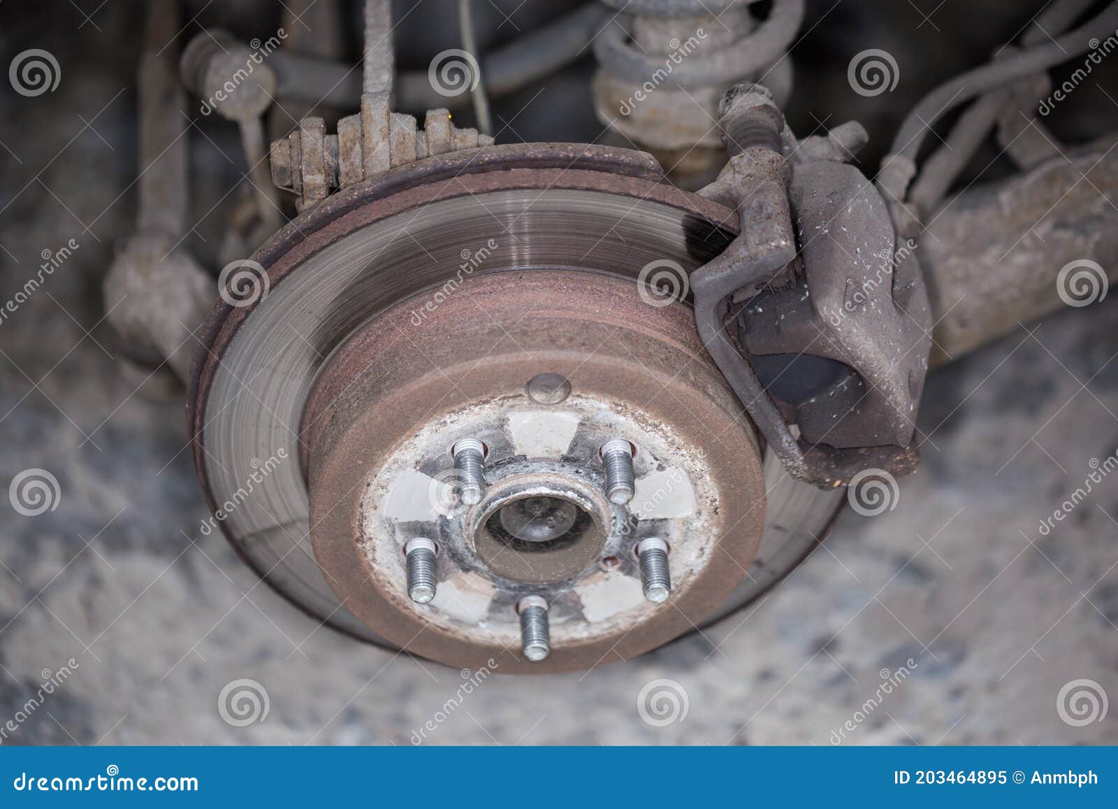 Rear Car Wheel Hub and Disc Brake with Removed Wheel Stock Image ...