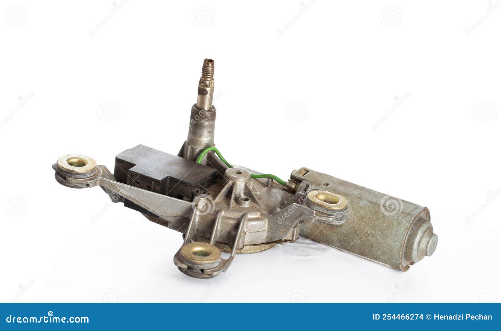Rear Car Wiper Motor, Close-up. Electric Motor with Wipers on a White ...