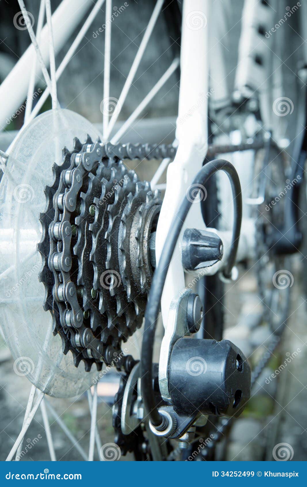 Rear chain gear of bicycle stock image. Image of wheel - 34252499