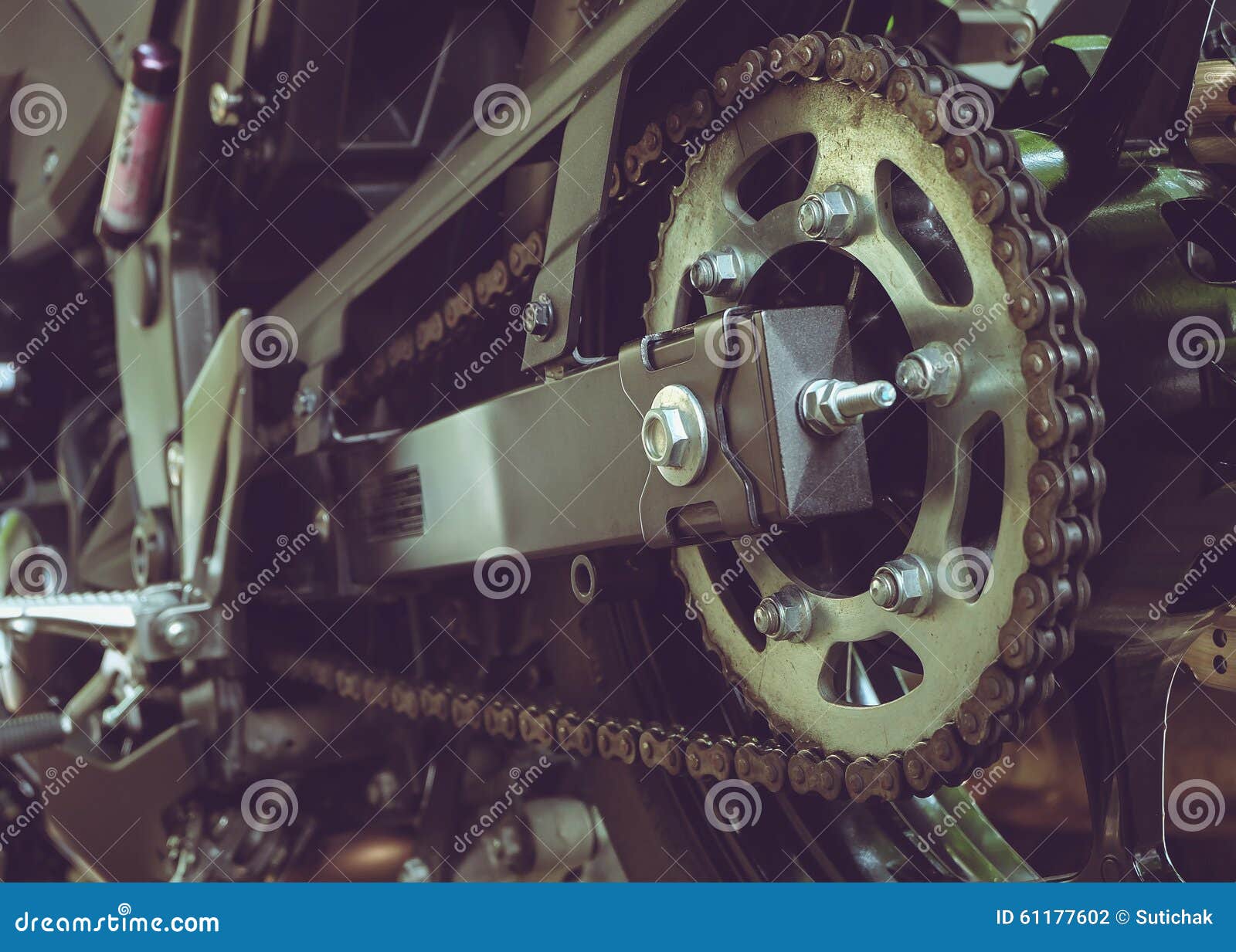 Rear Chain and Sprocket of Motorcycle Stock Photo - Image of speed ...