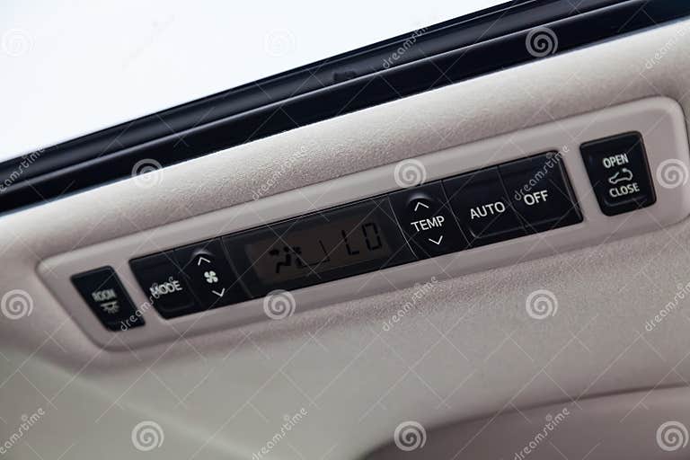 Rear Climate Control Panel on the Ceiling for Passengers Stock Image ...