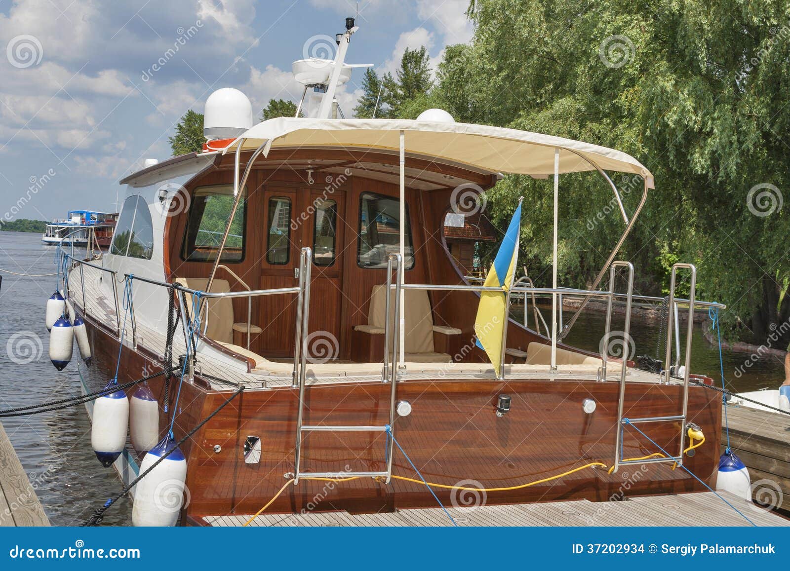 Rear deck luxury yacht stock photo. Image of back, relaxation - 37202934