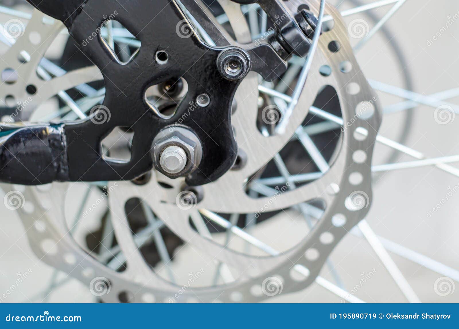 Rear Disc Brake System Close-up on a Bicycle Stock Image - Image of ...