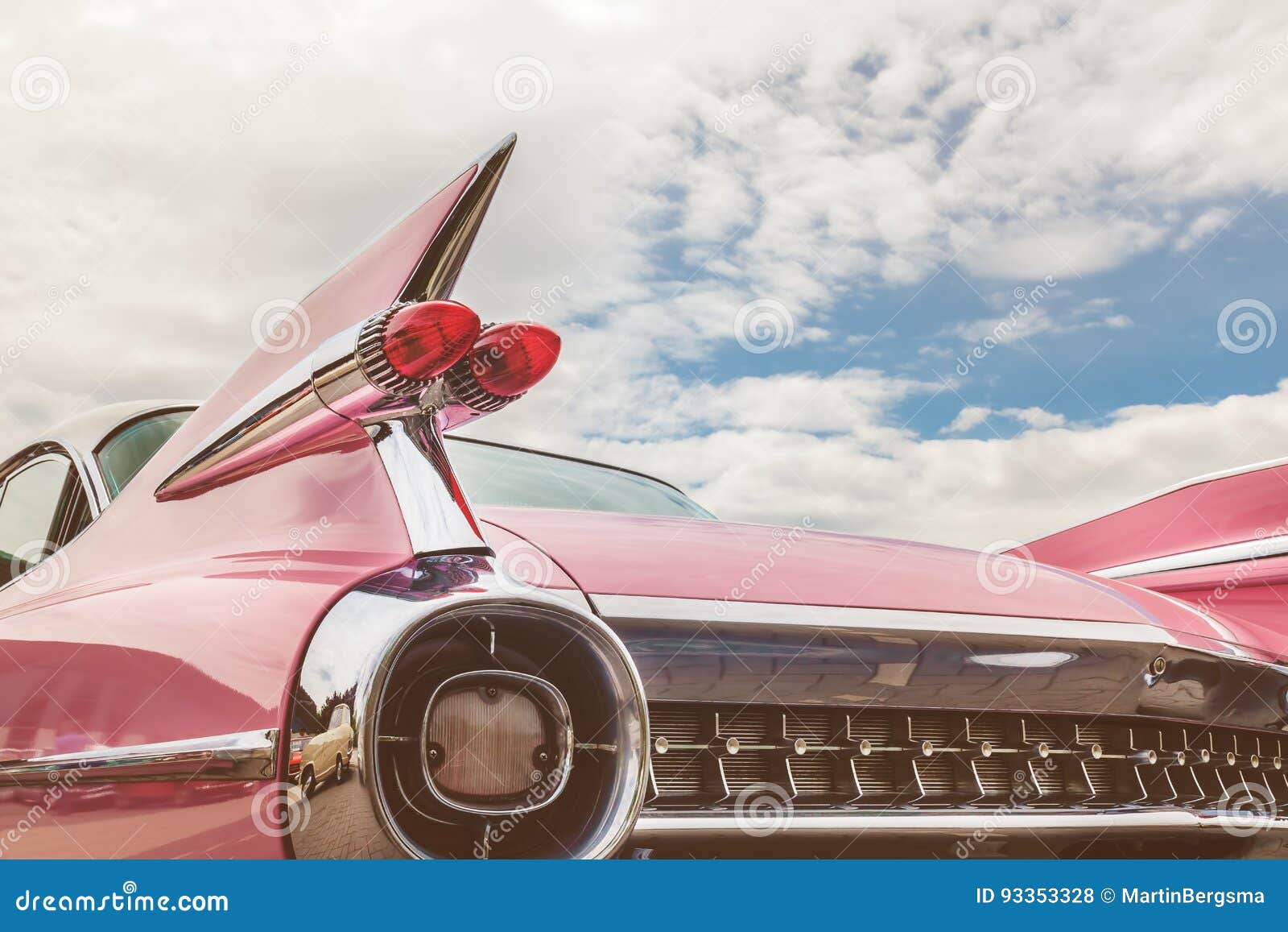Rear End of a Pink Classic Car Stock Photo - Image of classical ...