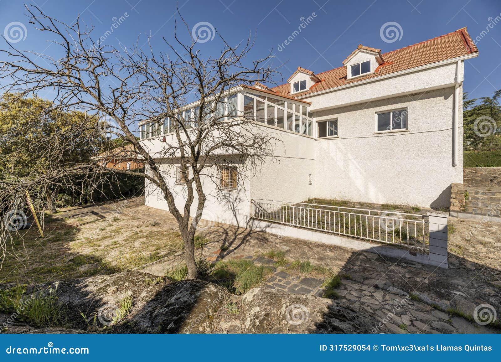 Rear Facade of a Chalet with a Plot Covered with Granite Stone Floors ...