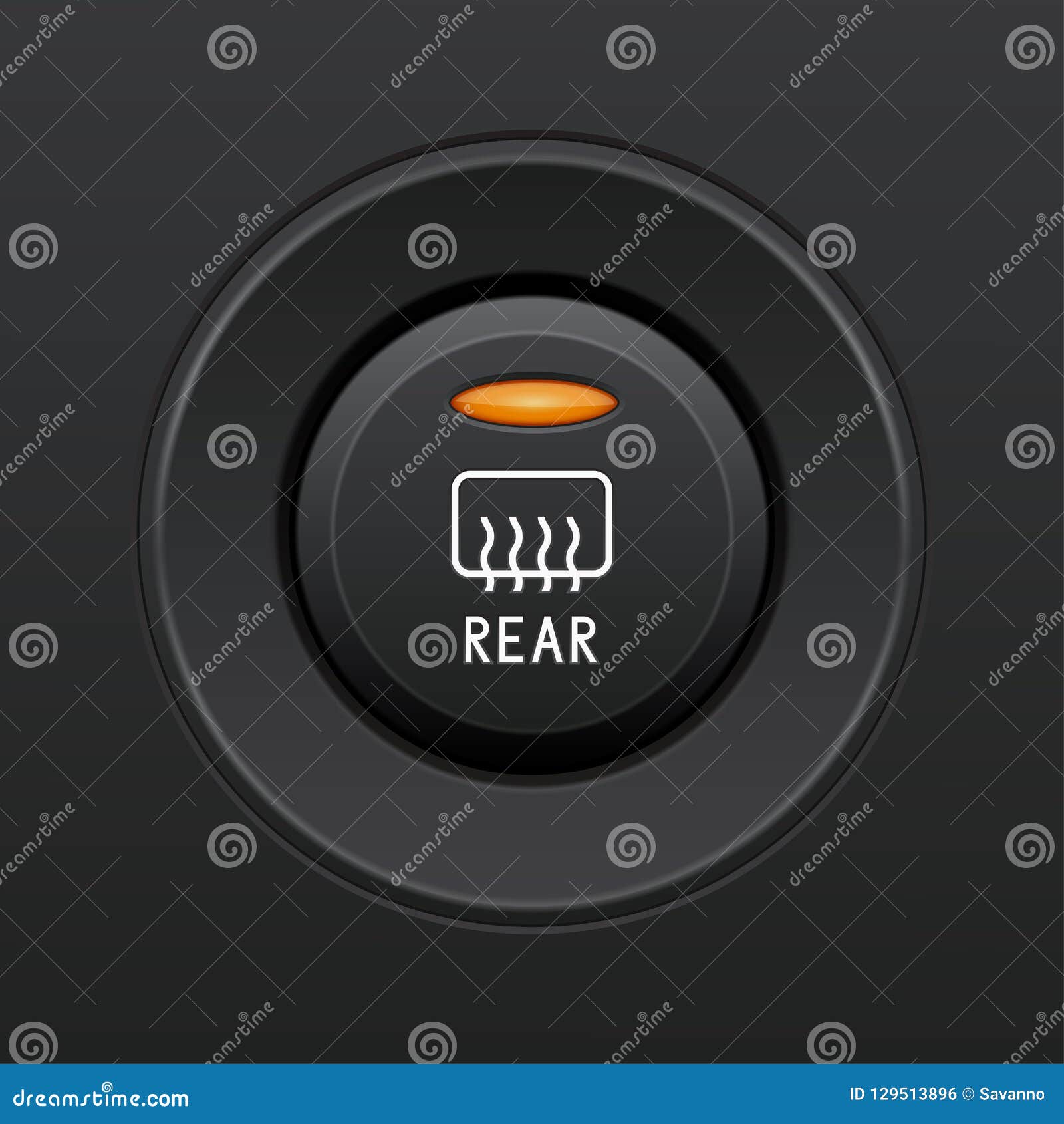 Rear Glass Heating Button. Car Dashboard Element Stock Vector ...