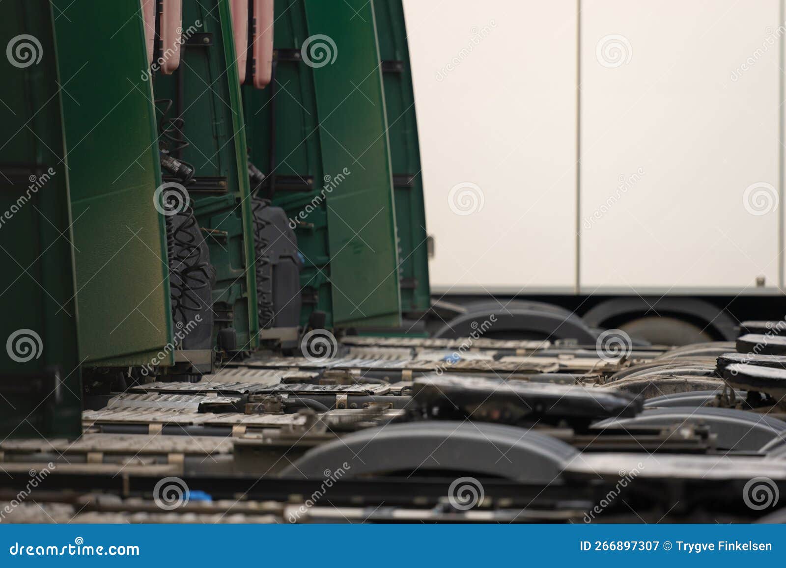 Rear of Green Trucks without Trailers.. Stock Image - Image of ...