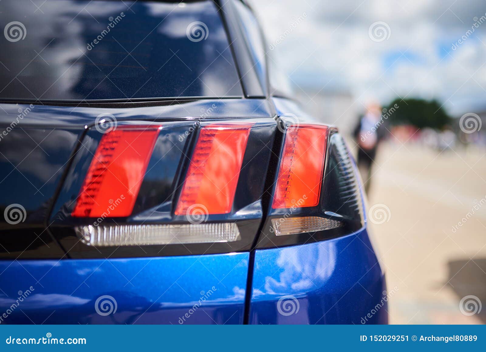 Rear Headlight, New Blue Car Stock Image - Image of metal, concept ...