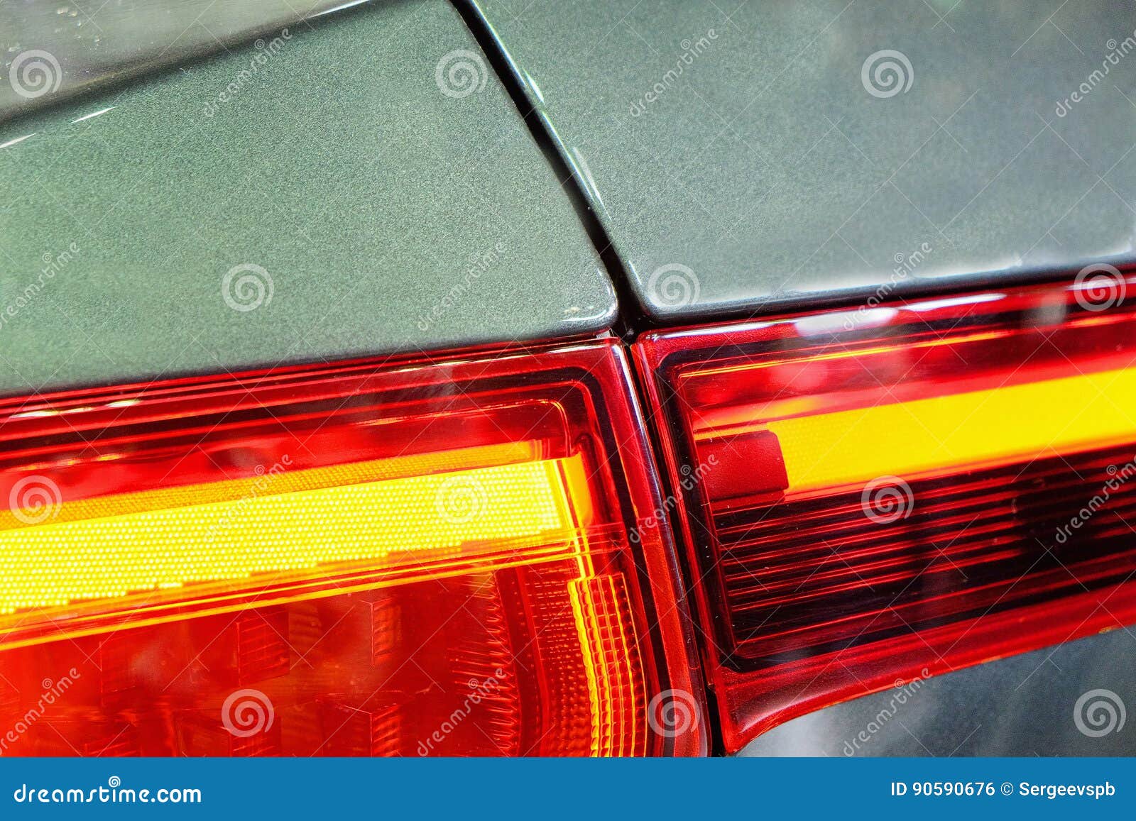 Rear Illuminated Headlights Stock Photo - Image of caution, futuristic ...