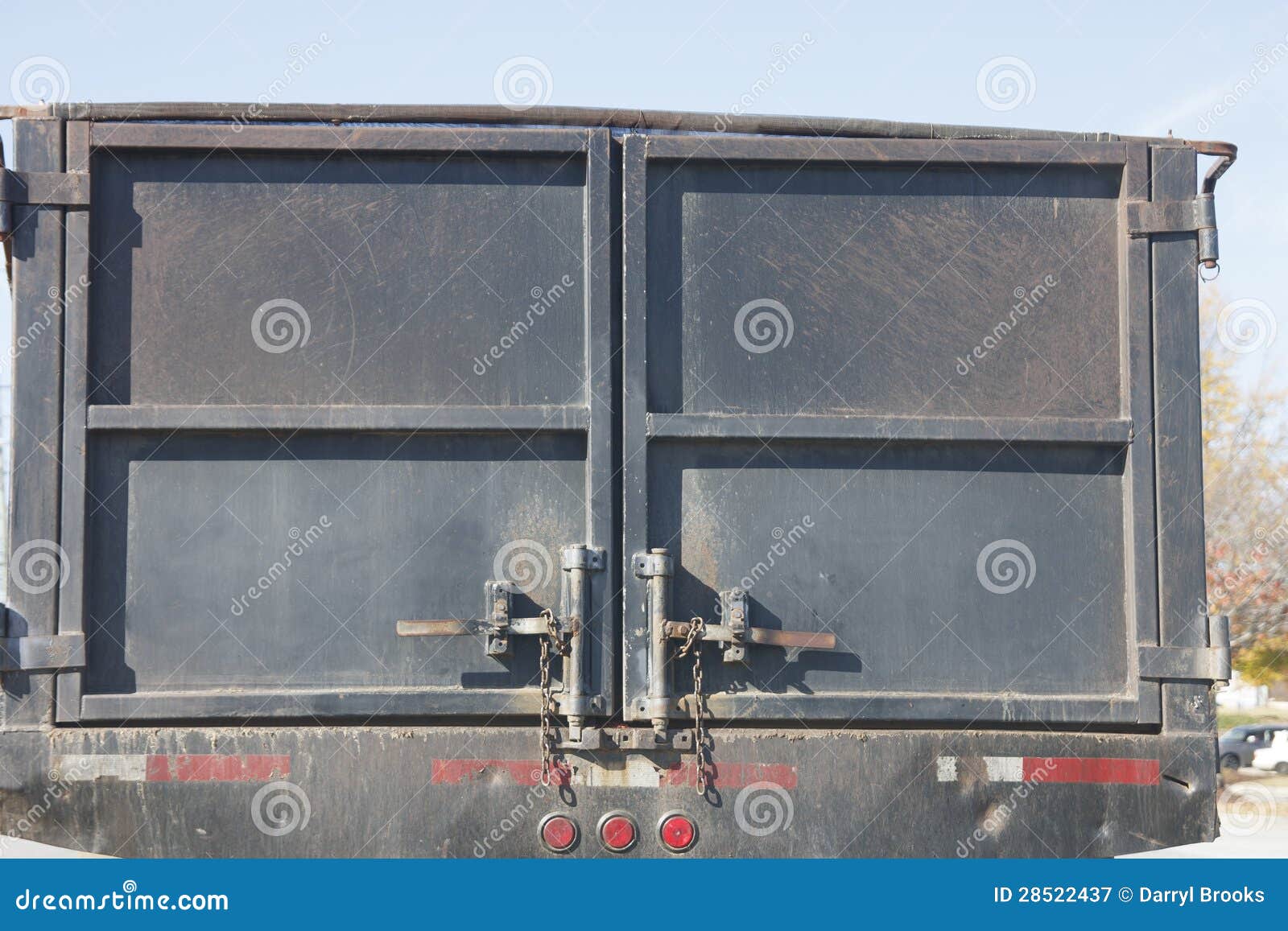 Rear of Industrial Dump Truck Stock Image - Image of haul, trucking ...