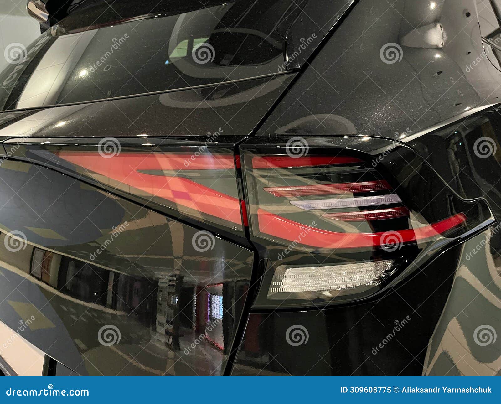 Rear LED Headlights with 3D Effect Stock Image - Image of stop, side ...