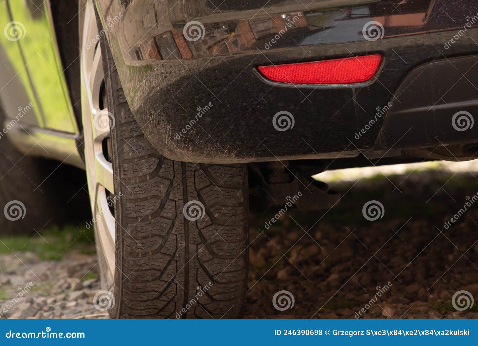 Rear Left Side of Car Bumper Stock Photo - Image of automotive, darck ...