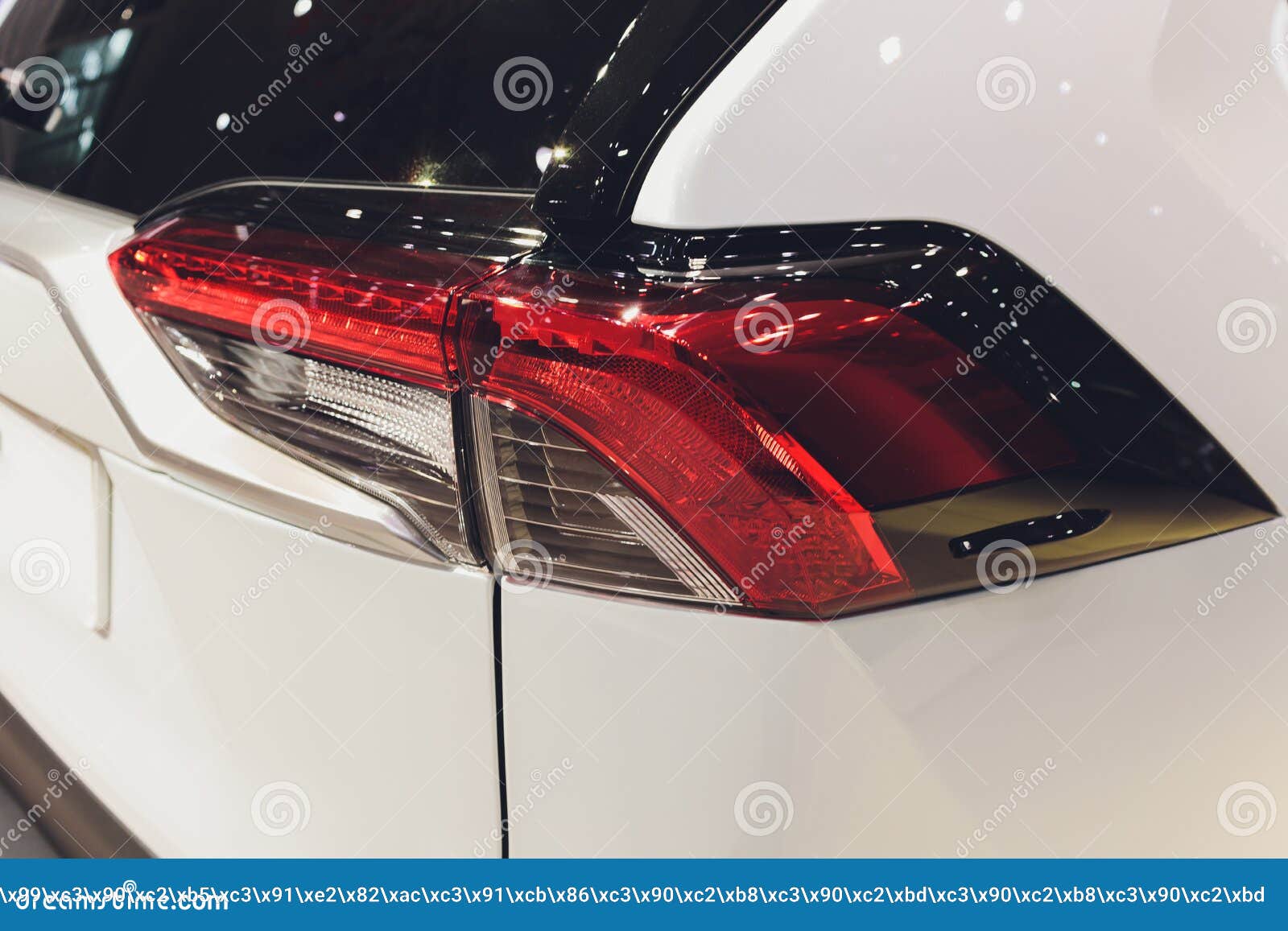 Rear Light of a Modern Car Close-up, White Body. Stock Photo - Image of ...