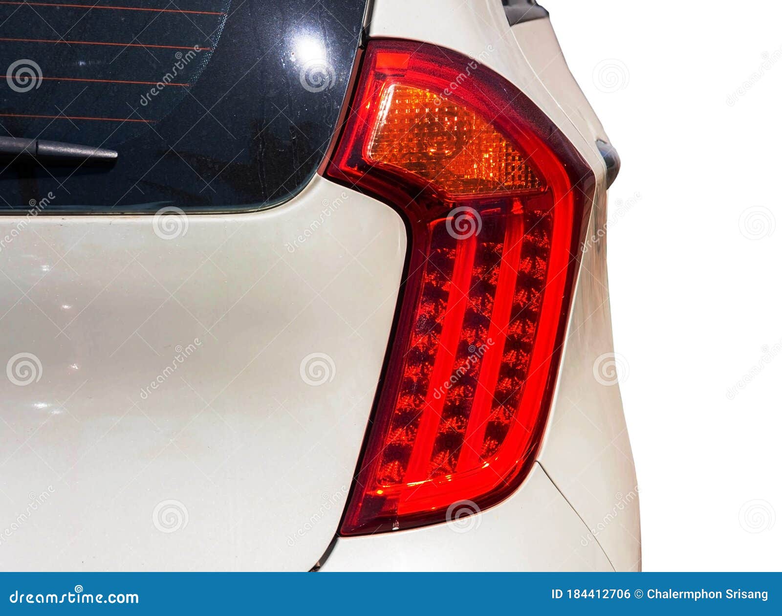 Rear Light of a Modern White Car. New Technology Stock Photo - Image of ...