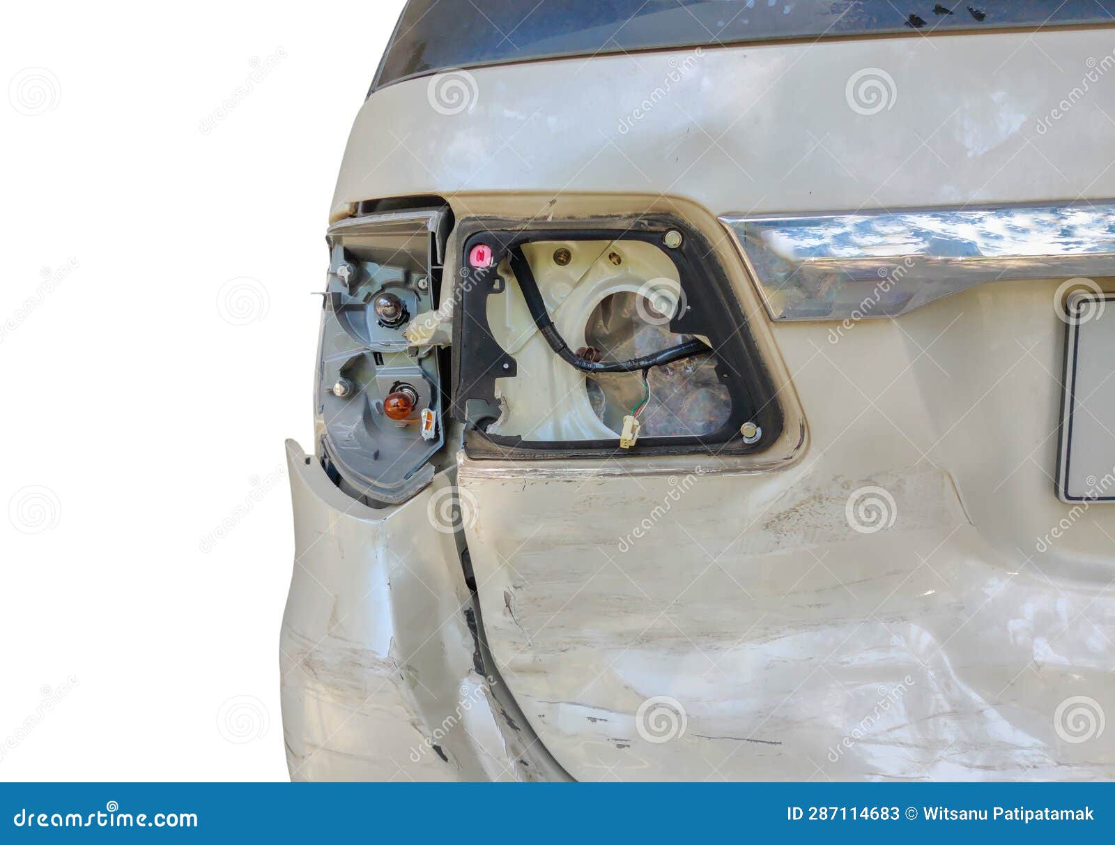 The Rear Lights of the Car are Broken from a Rear-end Collision ...