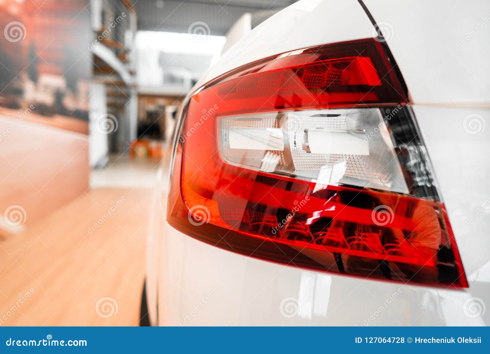 The Rear Lights of a Modern Prestigious Car from a Close Angle Stock ...