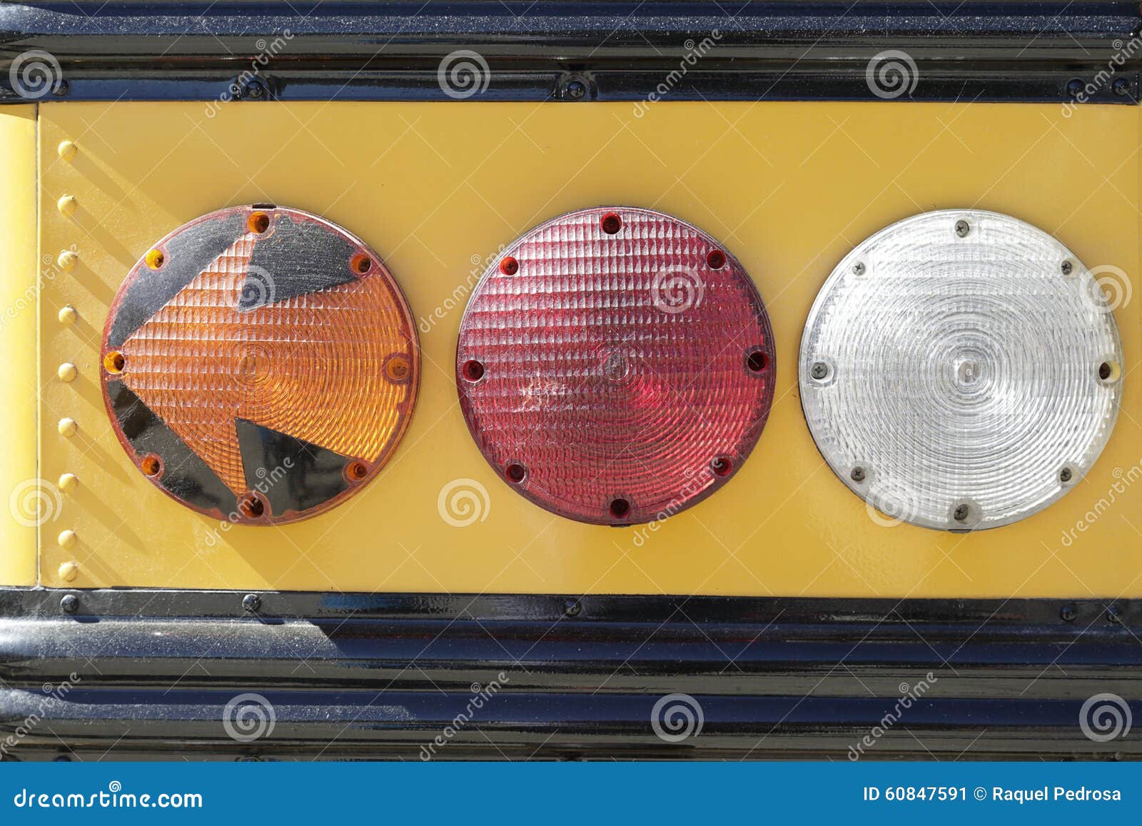 Rear Lights of a School Bus Stock Image - Image of services, detail ...