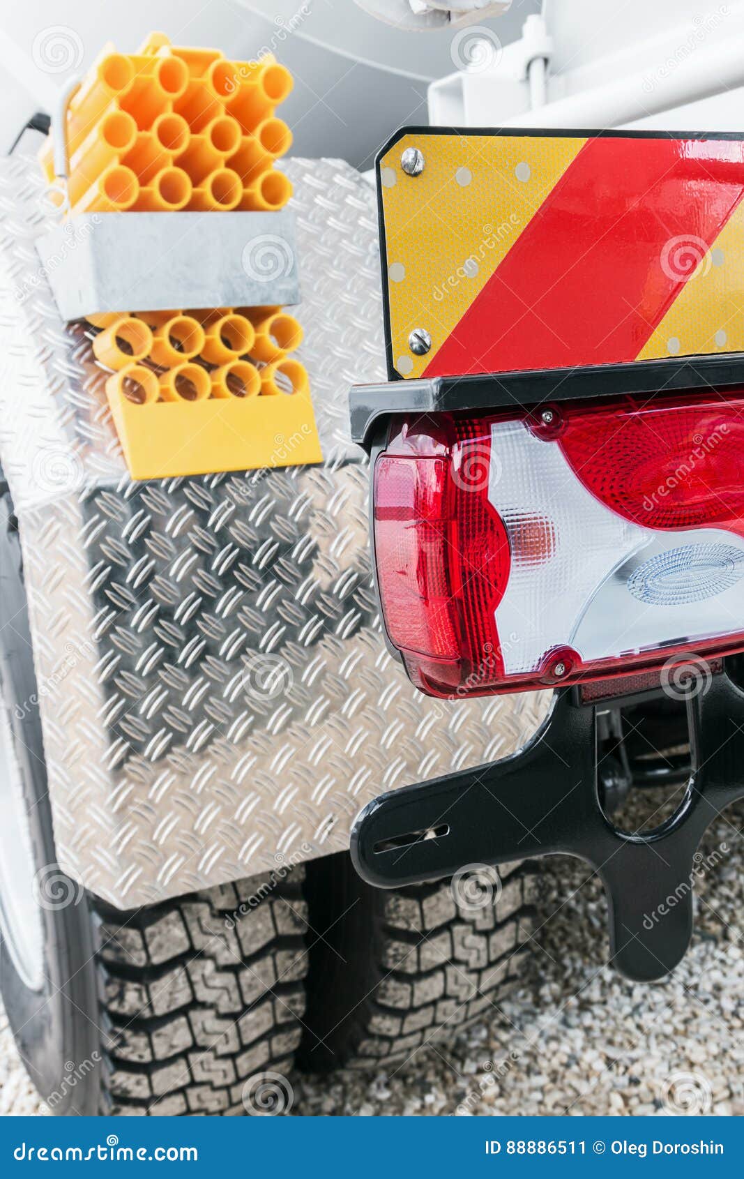 Rear Marker Lights and Auto Trailer Stock Image - Image of road ...
