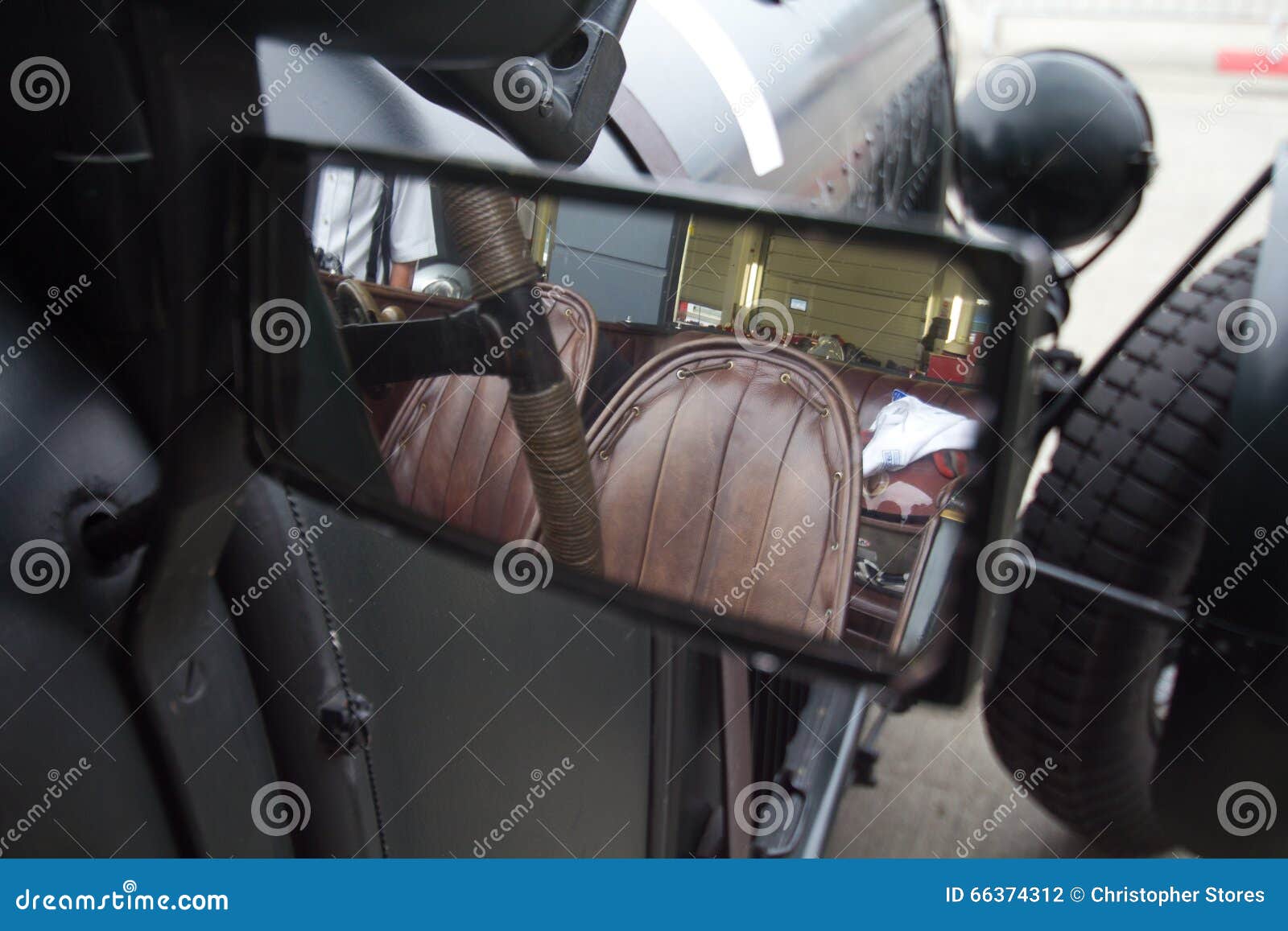 Rear Mirror View of Vintage Race Car Stock Photo - Image of seat, view ...