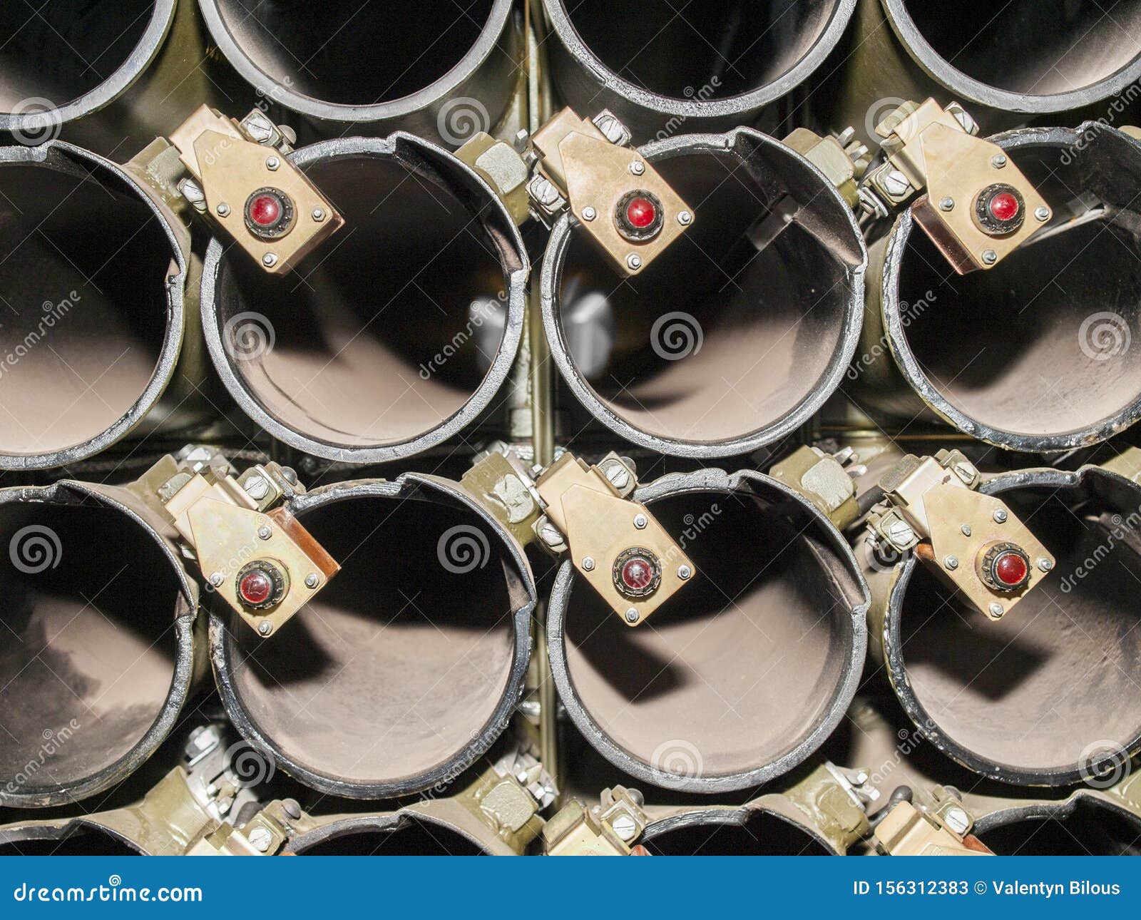 The Rear of the Multiple Launch Rocket Artillery System Stock Image ...