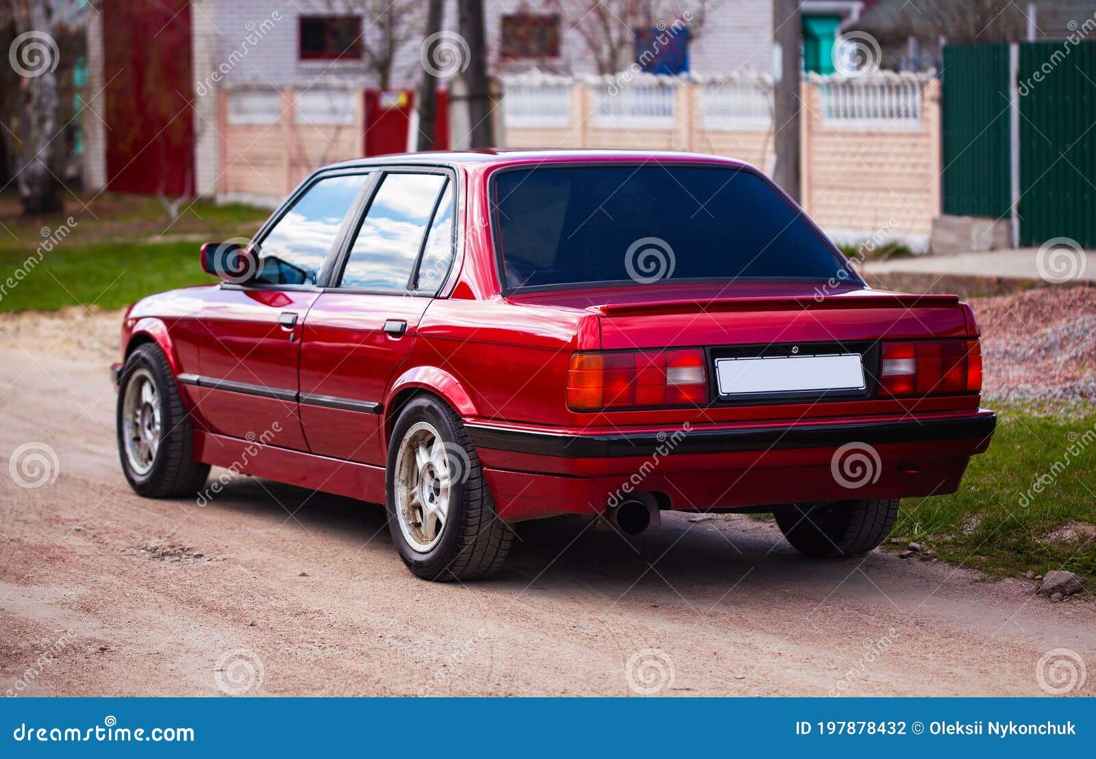 The Rear of the Old, Red, German Car Stock Photo - Image of rearlight ...