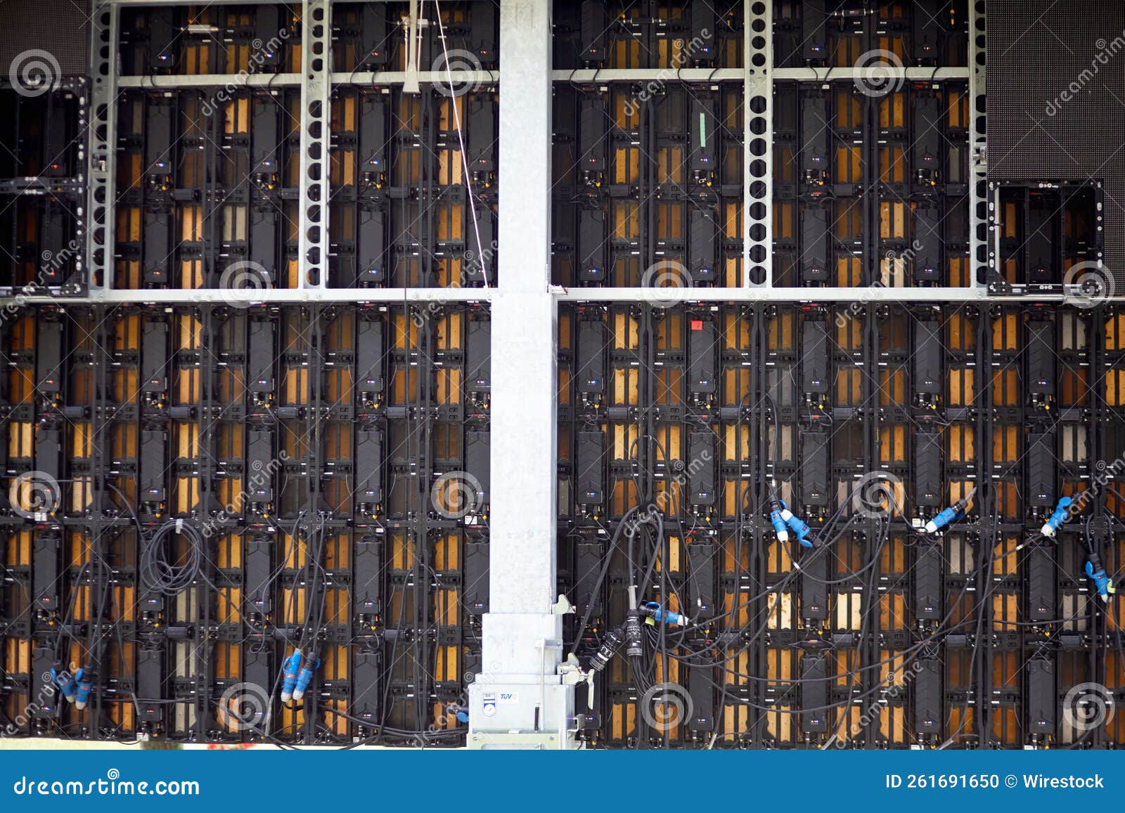 Rear panel of a LED screen stock photo. Image of industrial - 261691650