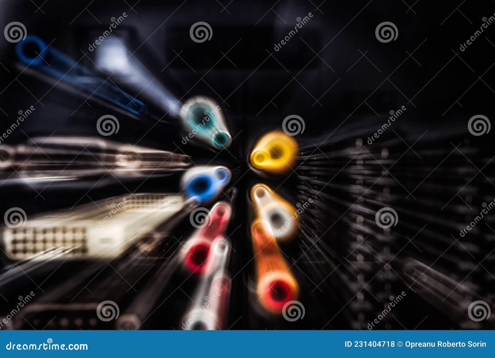 The Rear Panel Of A Desktop Computer Motherboard With Visible Audio ...