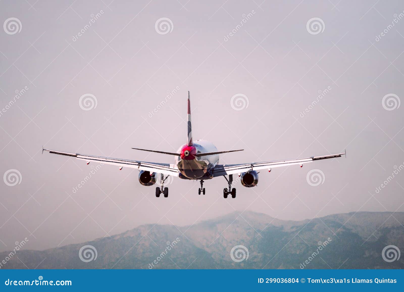 Rear of a Plane about To Land at an Airport Stock Photo - Image of ...