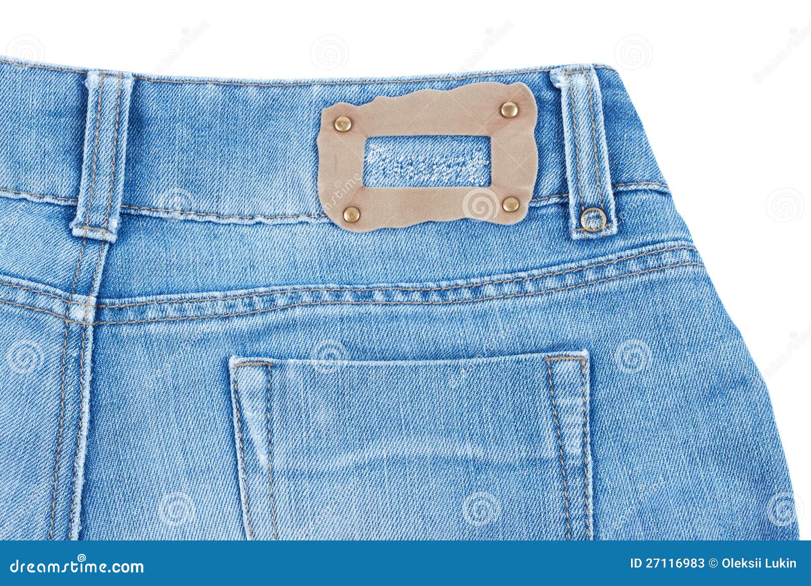 Rear Pocket of Blue Jeans with Leybom Stock Image - Image of path ...